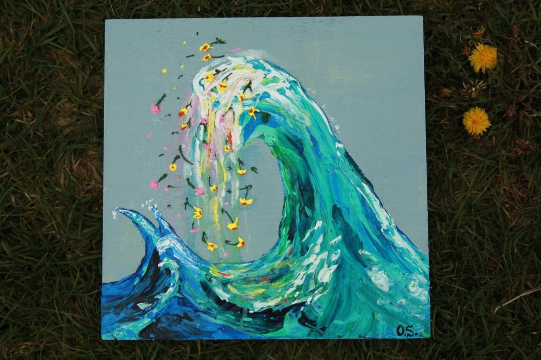 Blue Wave 3D Art Wall Décor, Perfect Ocean Storm Painting, 3D Acrylic ...