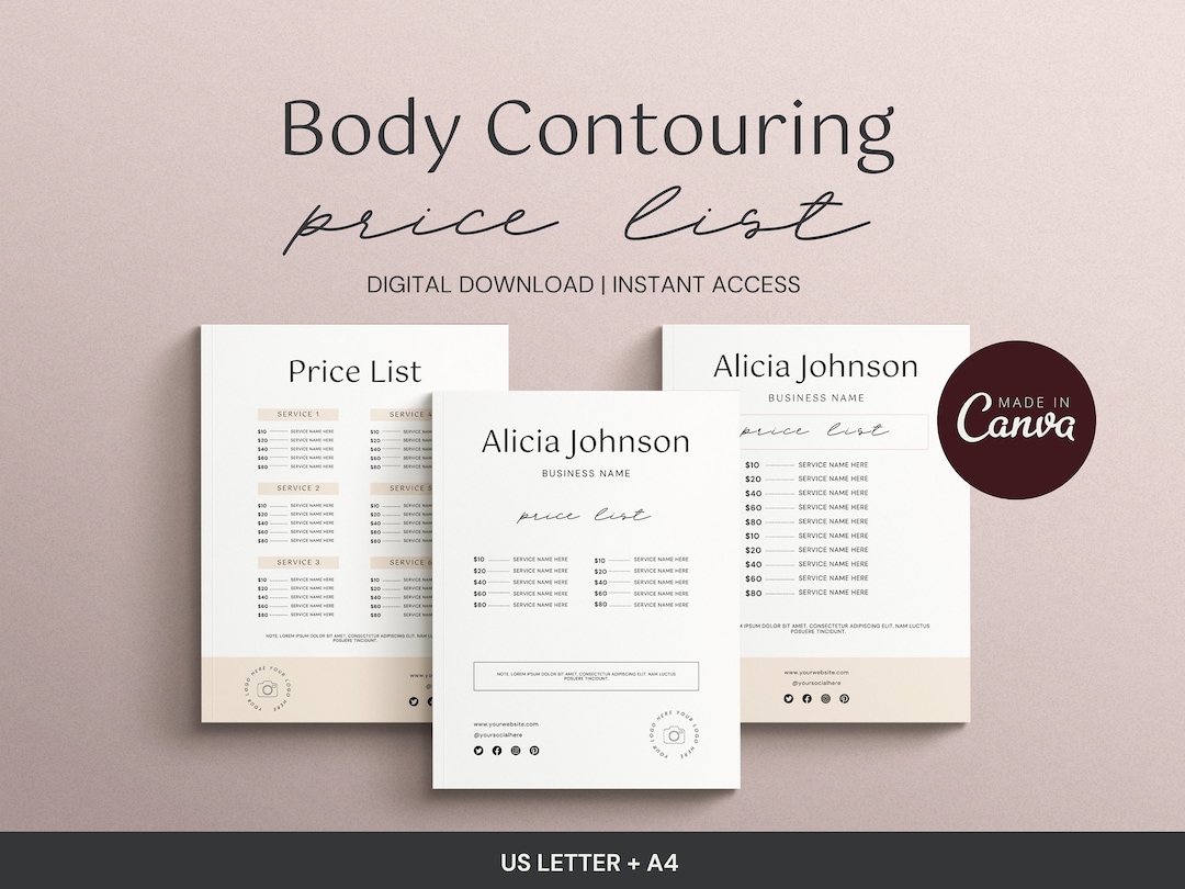 Body Contouring Price List, Medical Spa Marketing, Body Sculpting ...