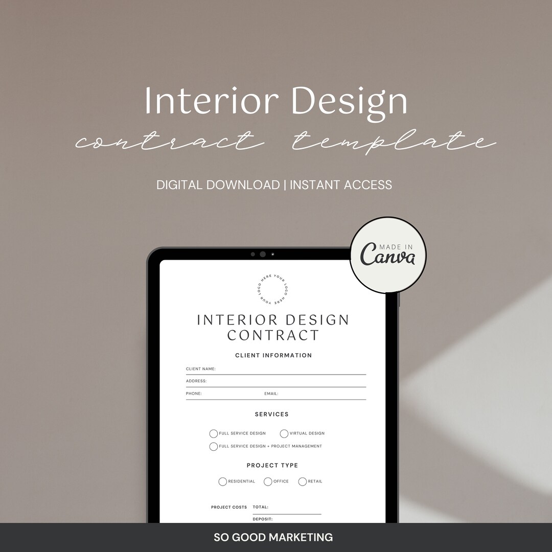 Interior Design Project Contract, Simple Work Contract, Interior Design ...