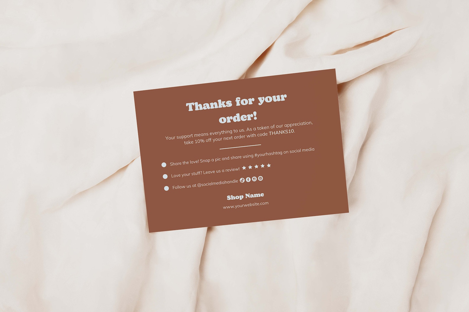 Small Business Thank You Card Template, DIY Editable Etsy Seller ...