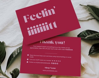 Small Business Thank You Card Template, DIY Editable Etsy Seller ...