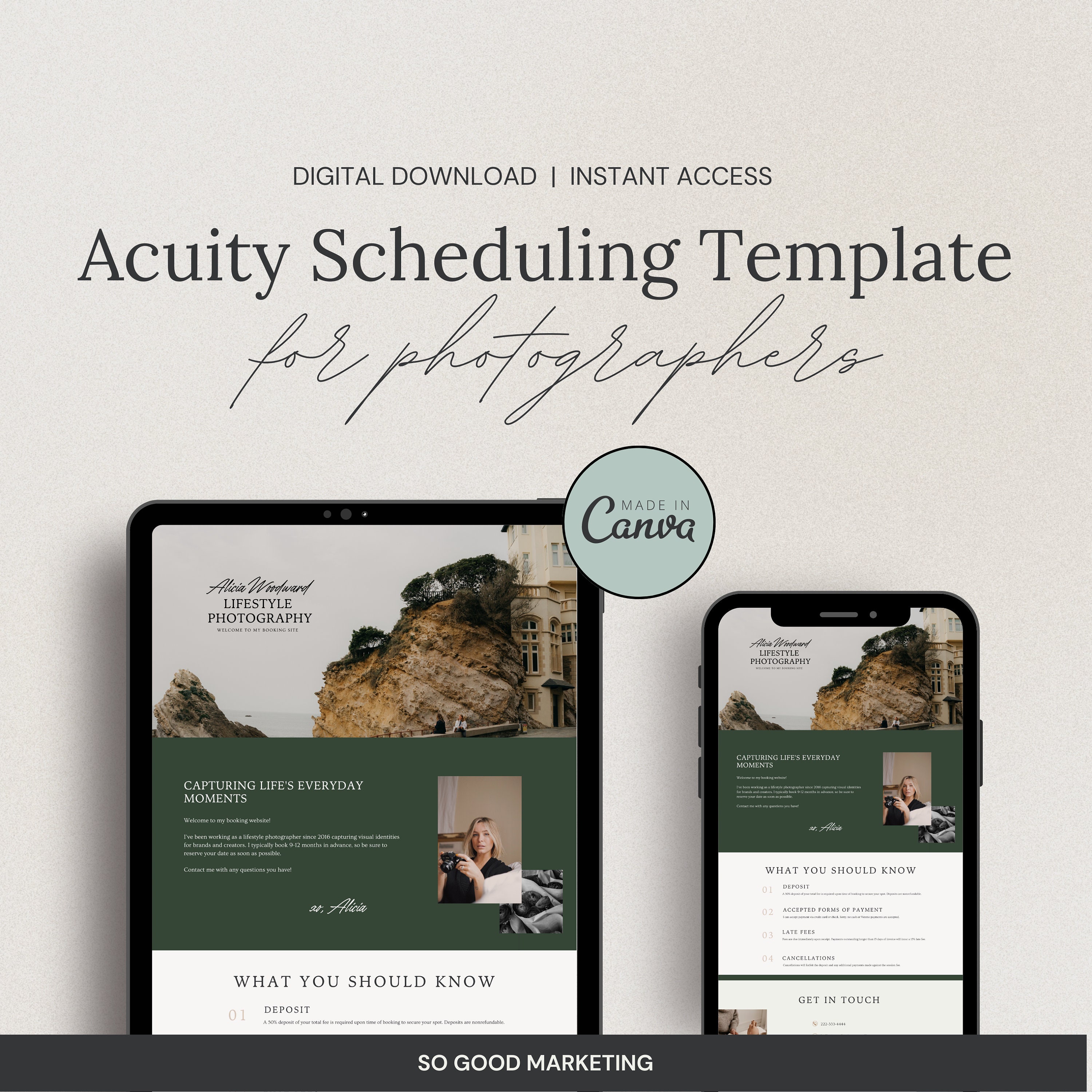 Photographer Acuity Template, Custom Acuity Site, Photography Acuity ...
