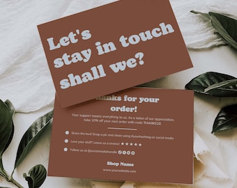 Small Business Thank You Card Template, DIY Editable Etsy Seller ...
