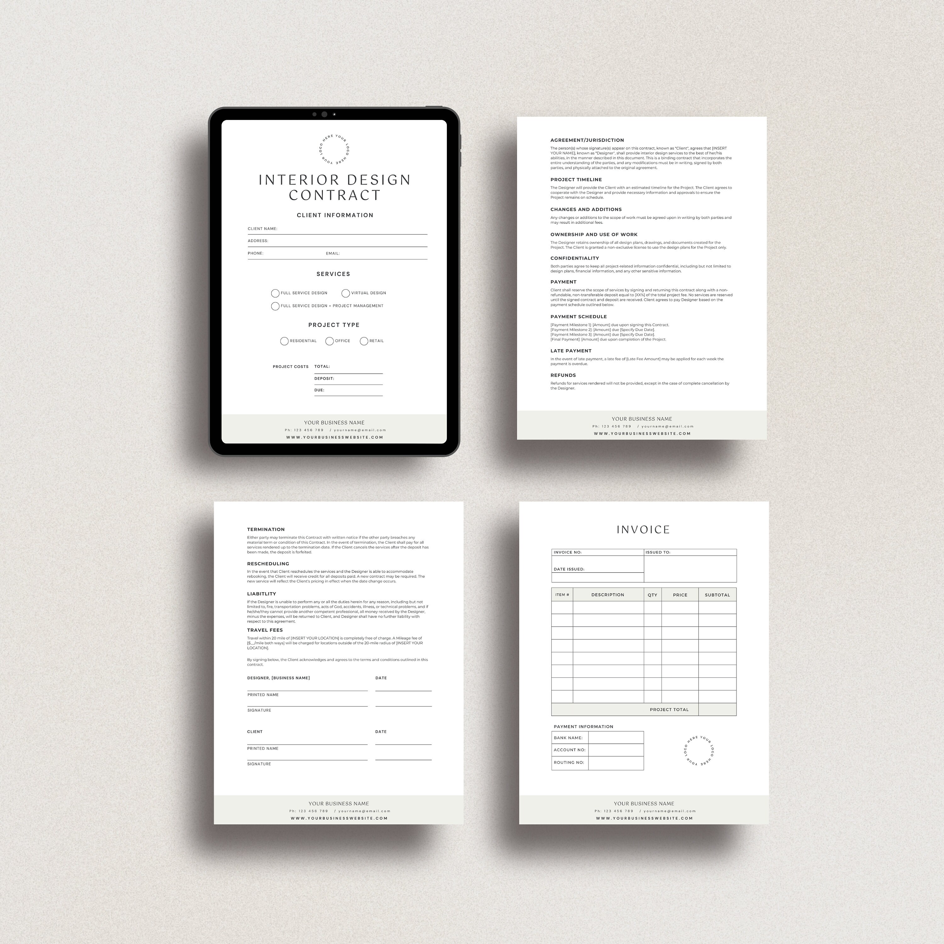 Interior Design Project Contract, Simple Work Contract, Interior Design ...