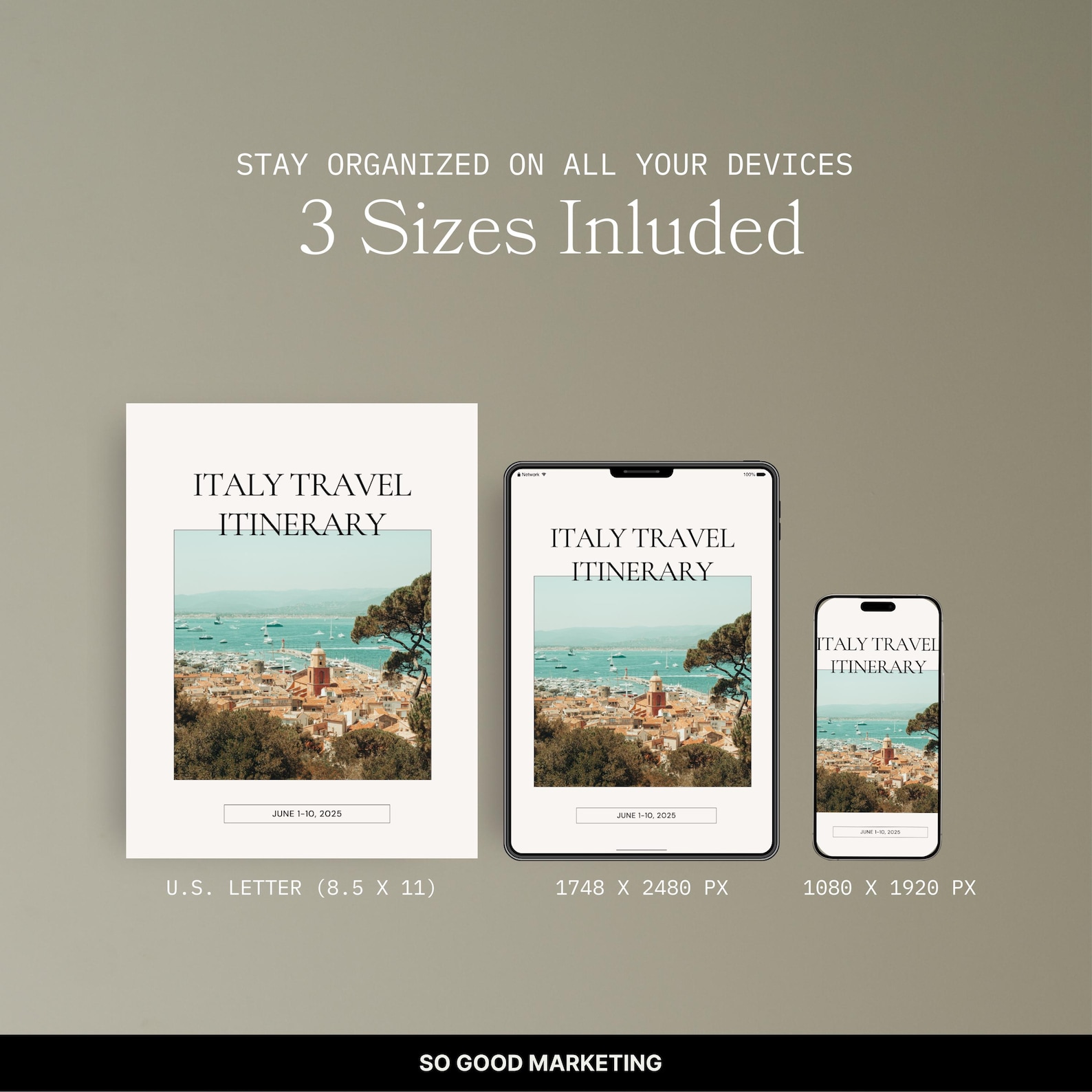 Customizable Travel Itinerary Template for Digital & Printable Use ...