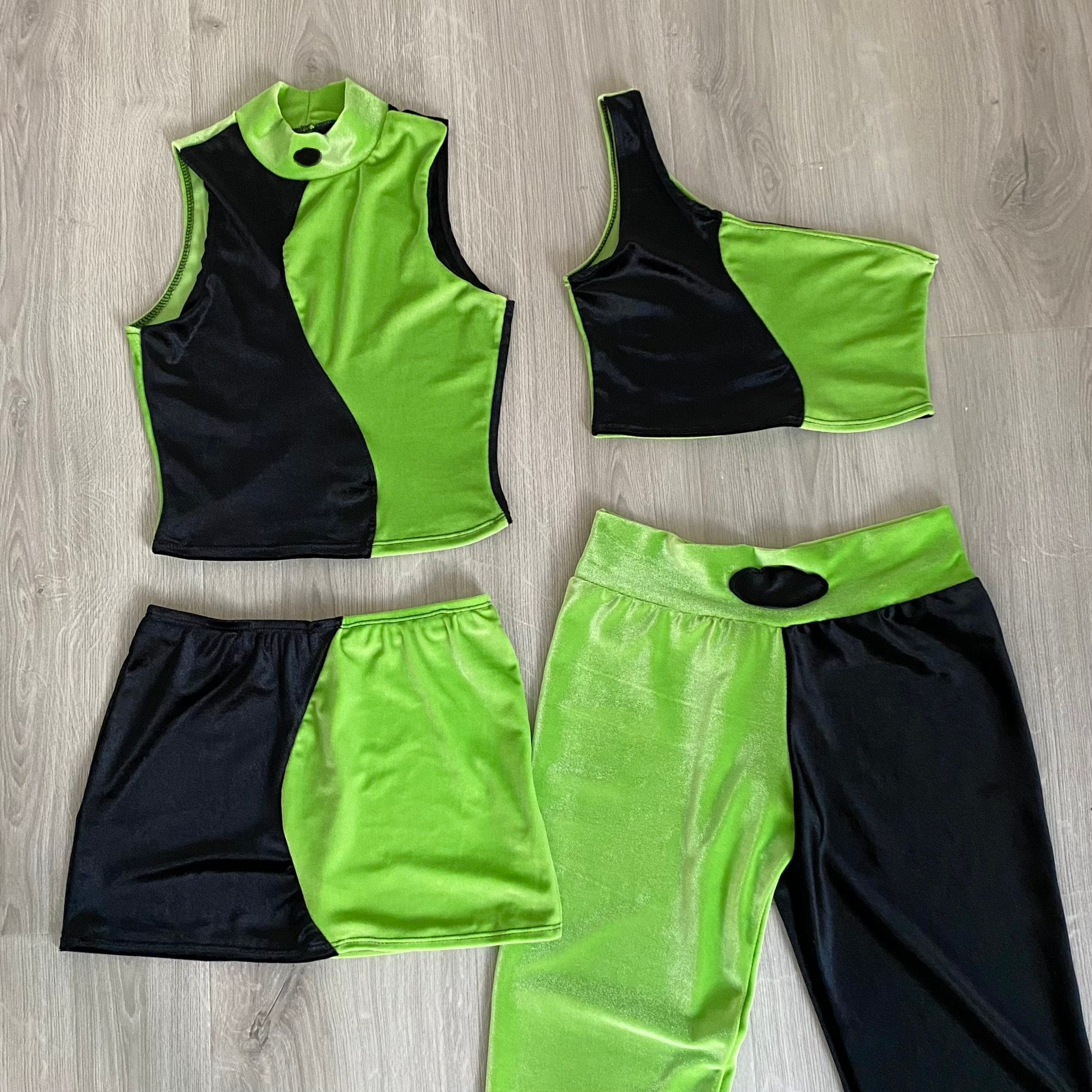 Shego Skirt 2pc Halloween Costume Set, Womens Shego Cosplay Costume Set ...