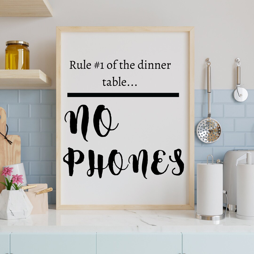 NO Phones/printable Digital Poster/kitchen Poser/ Digital Download/wall ...