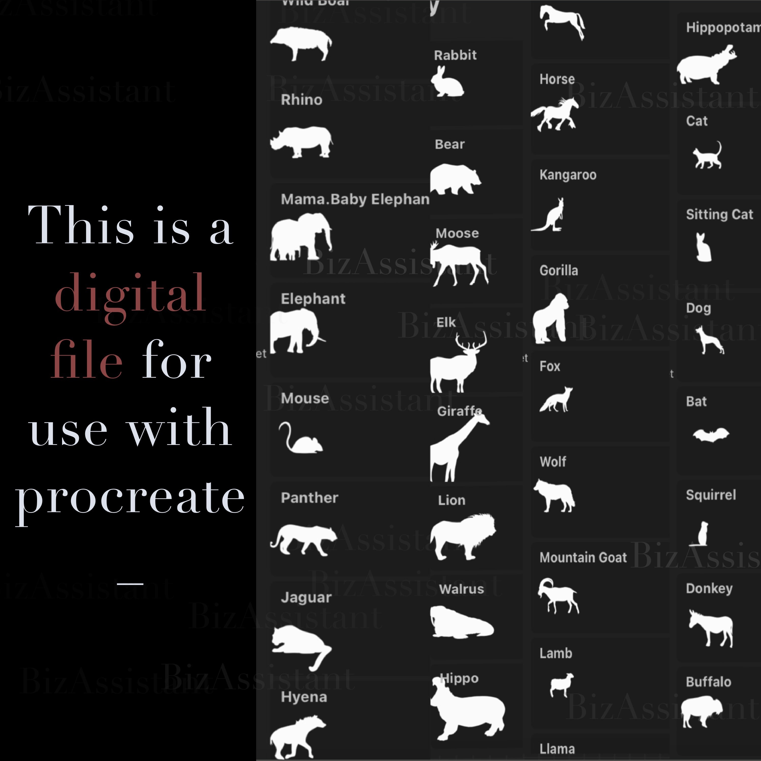 Over 125 Animal, Insect and Bird Stamp Silhouette Brushes for Use With ...