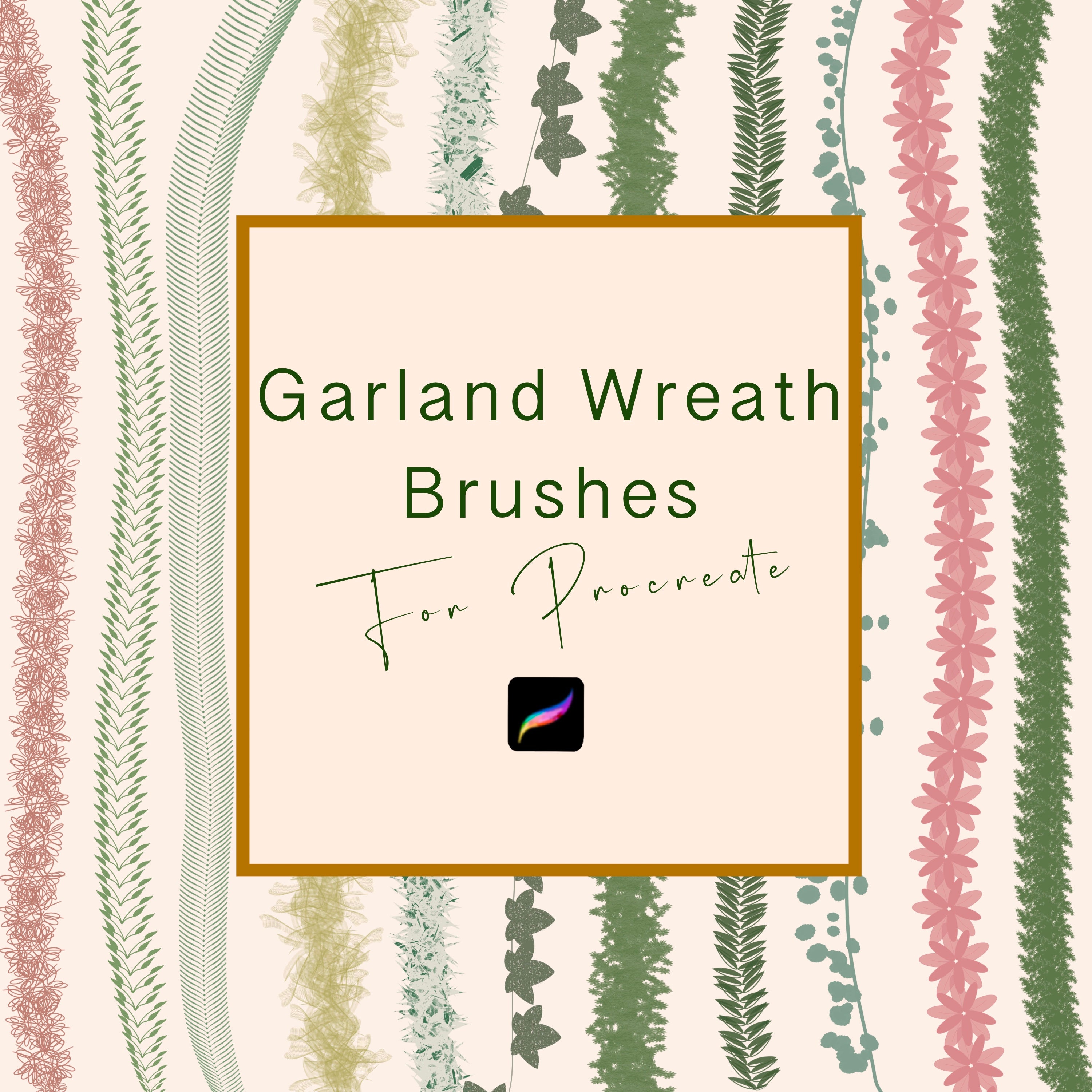 30 Garland Wreath Brushes | Wreath Brushes for Procreate - Etsy