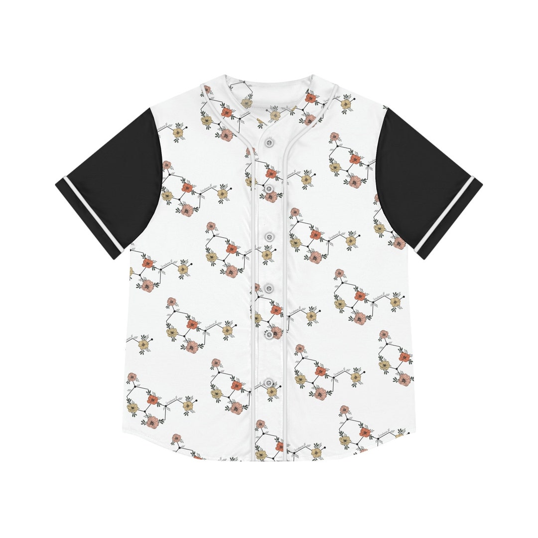 Serotonin Molecule Flower Rave|festival|music Women's Baseball Jersey ...
