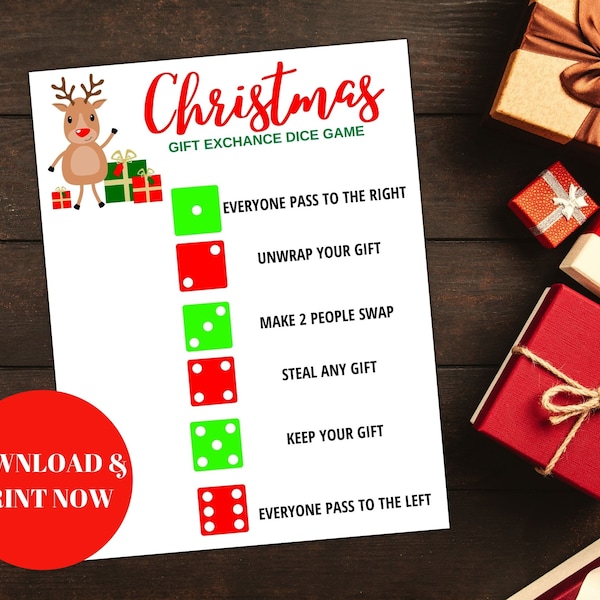Dirty Santa Dice Game Printable - Etsy