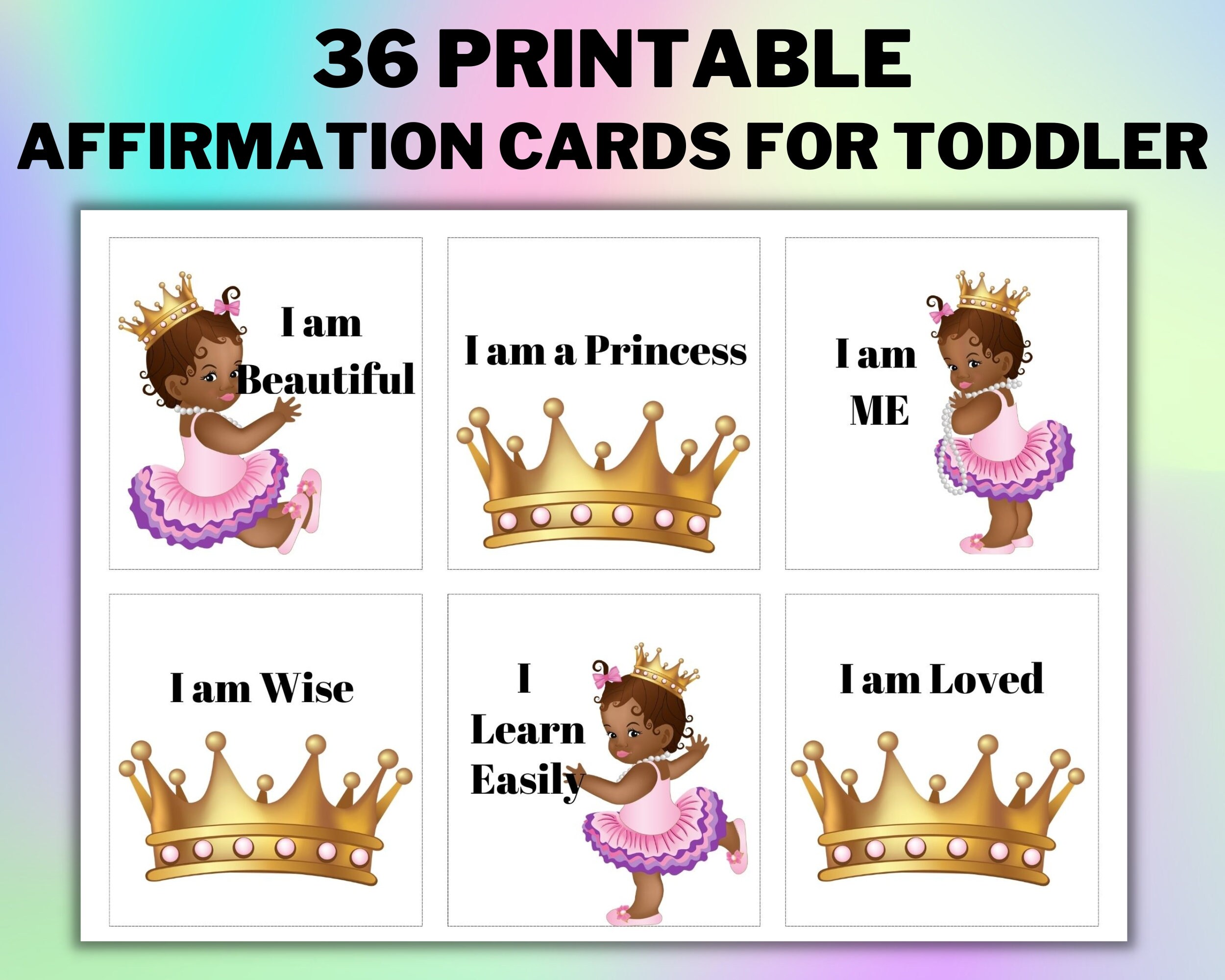 36 Child Affirmation Cards, Toddler Affirmations, Positive Daily Quotes ...