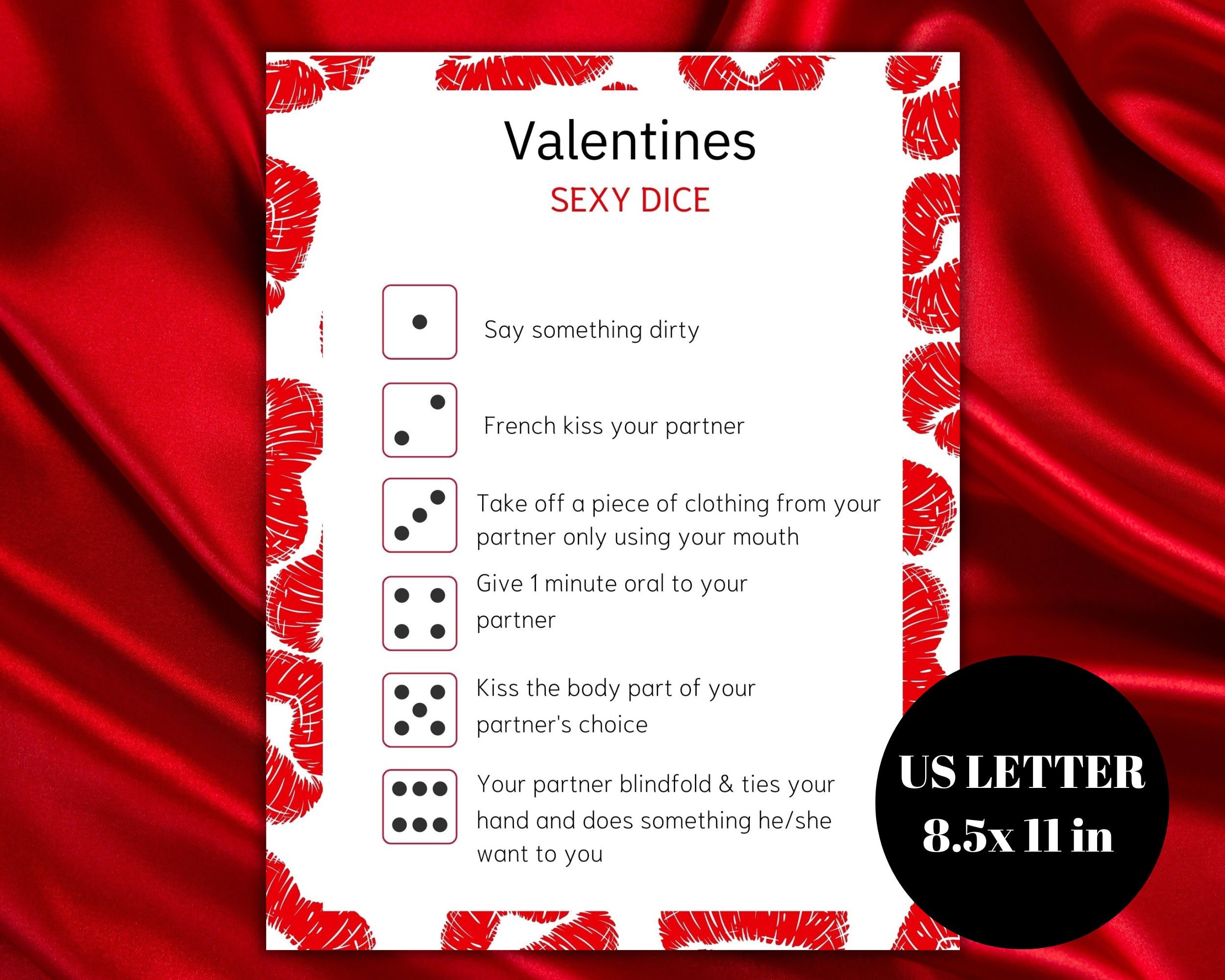 Valentine's Day Game Dirty Dice, Printable Adult Game, Adult Game ...