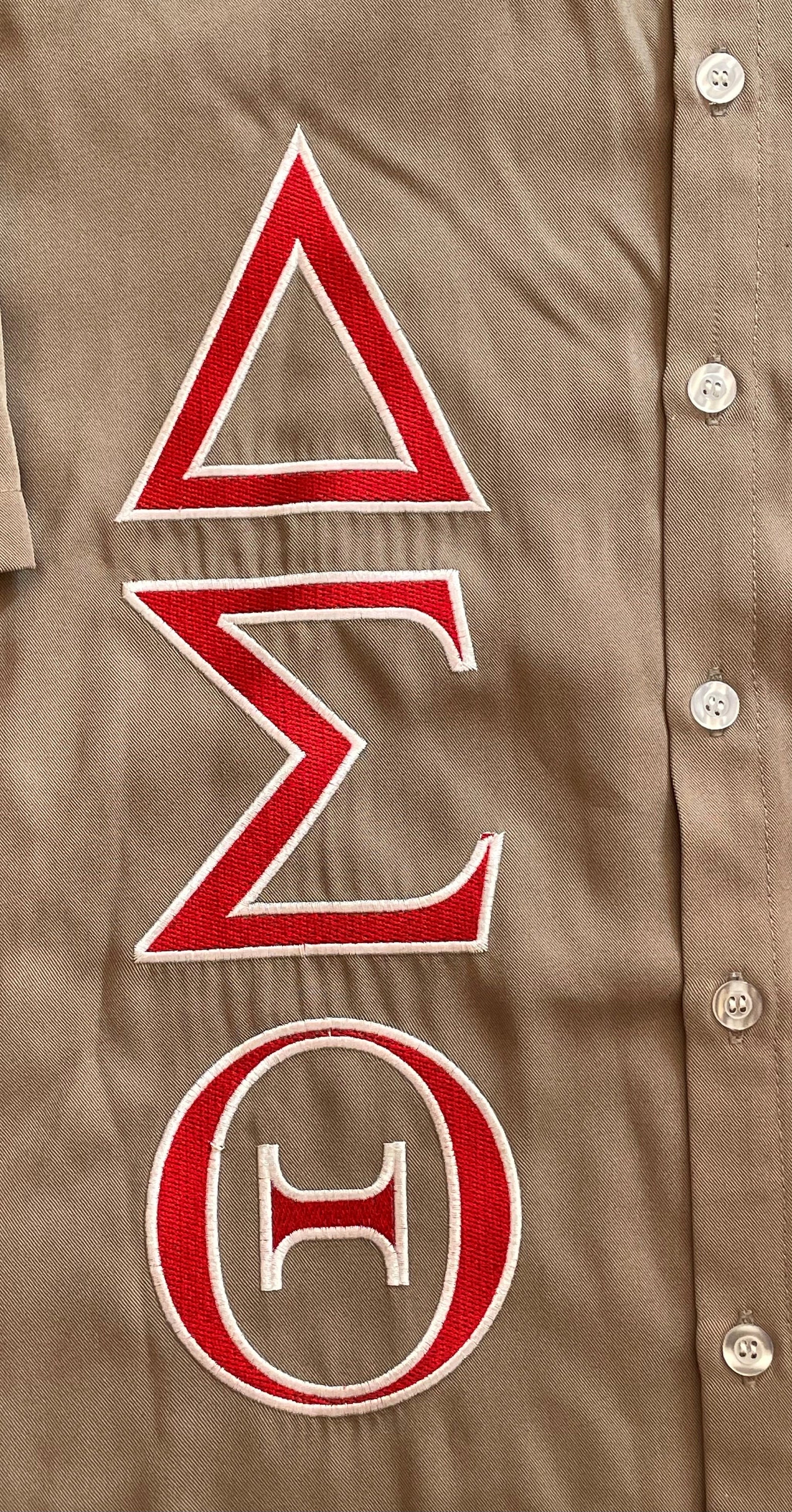 Delta Sigma Theta Embroidered Khaki Shirt - Etsy