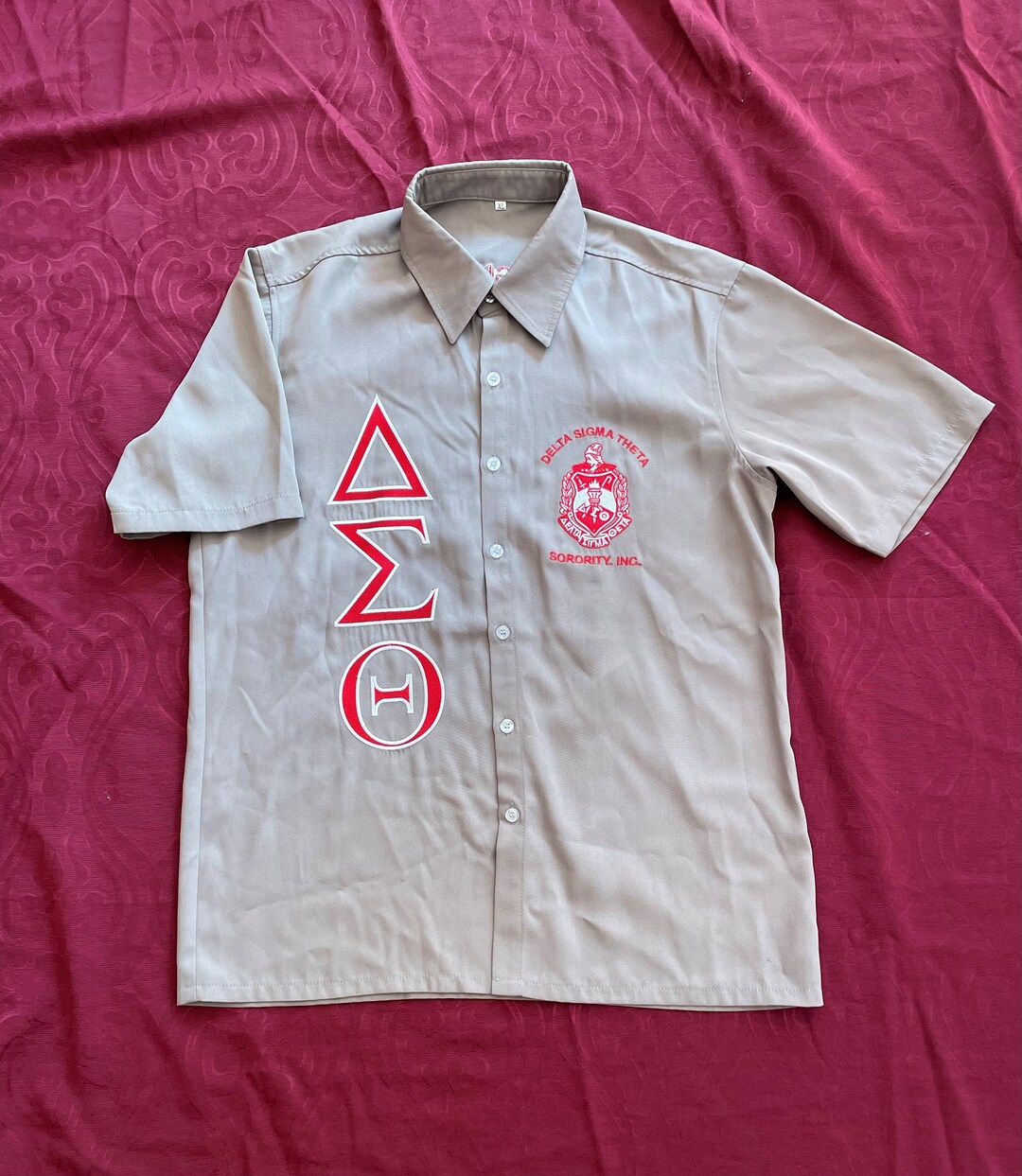 Delta Sigma Theta Embroidered Khaki Shirt - Etsy
