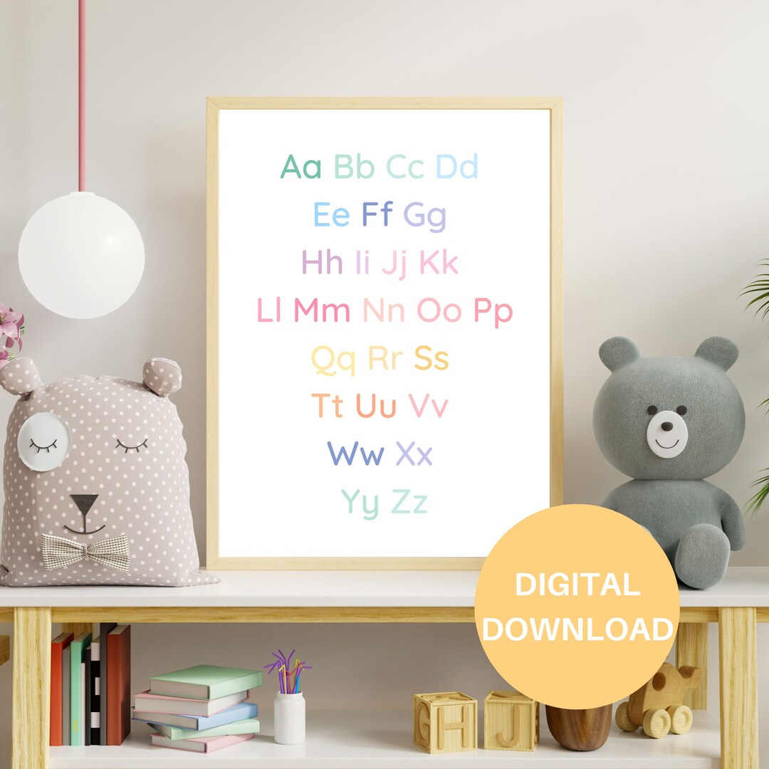 Rainbow Gelato Alphabet, Educational Posters, Montessori, Kids Playroom ...