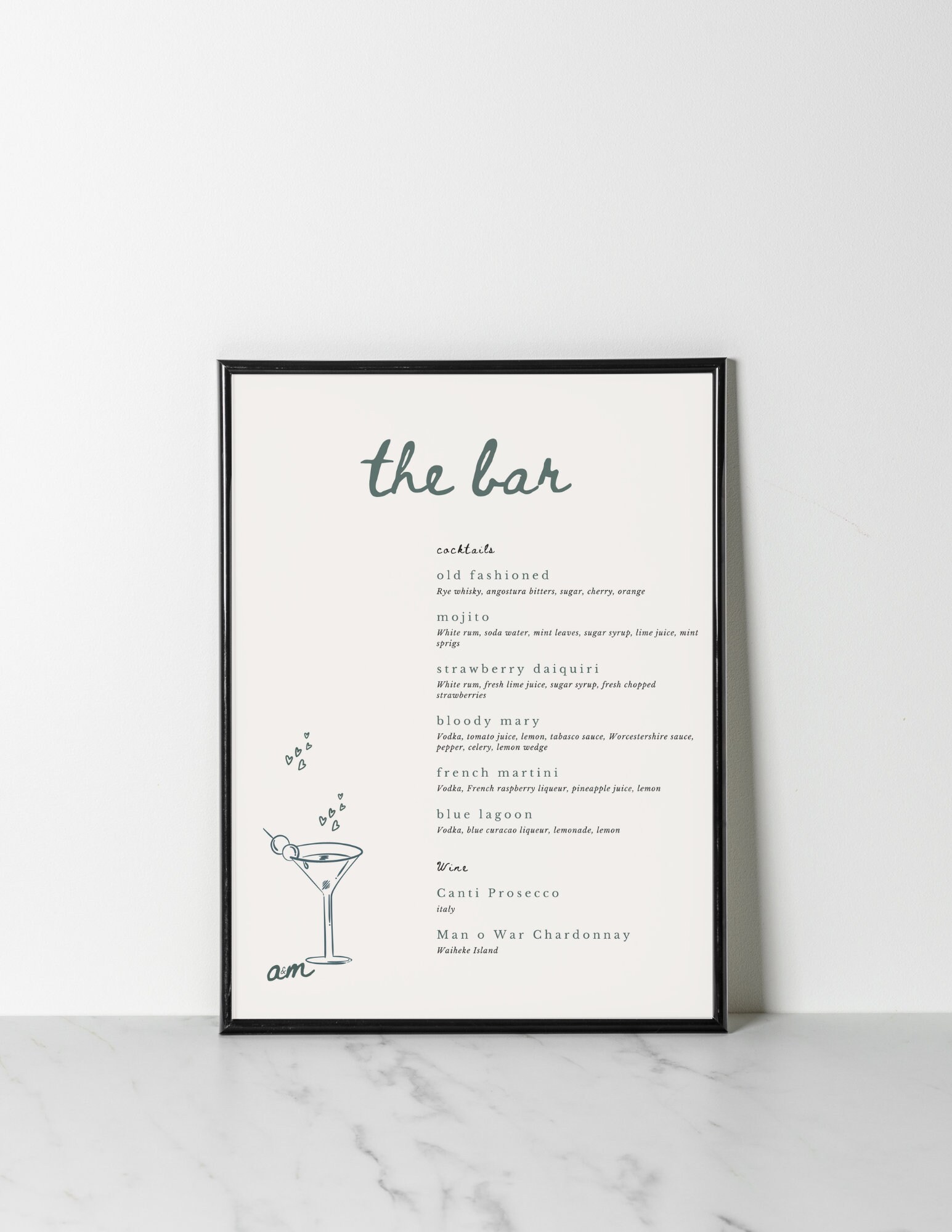 Bespoke Wedding Digital Menu Package - With Love - Etsy