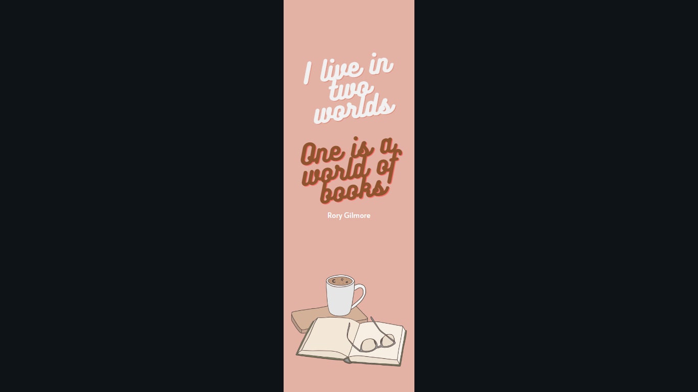 Printable Bookmark: I Live in Two Worlds, One is a World of Books ...