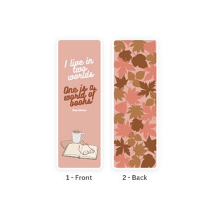 Printable Bookmark: I Live in Two Worlds, One is a World of Books ...