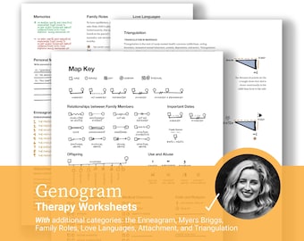 Family Genogram Worksheets, Therapy Worksheets, Family Systems ...