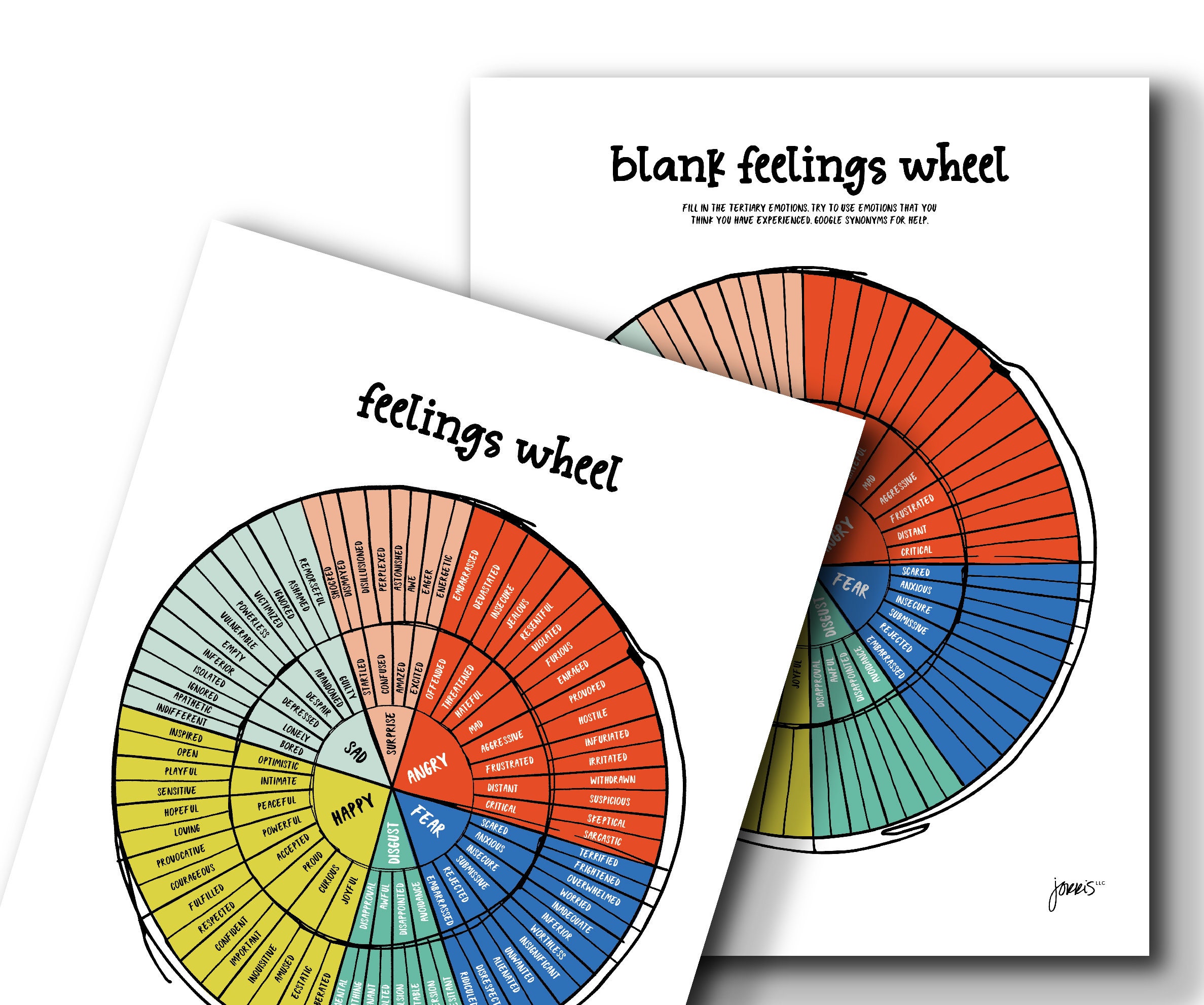 Feelings Wheels 1 Regular, 1 Fill in the Blank Digital Download - Etsy