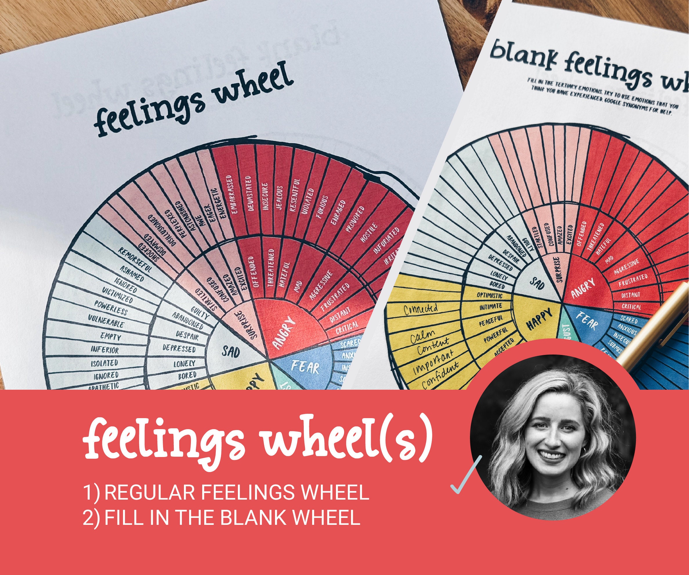 Feelings Wheels 1 Regular, 1 Fill in the Blank Digital Download - Etsy