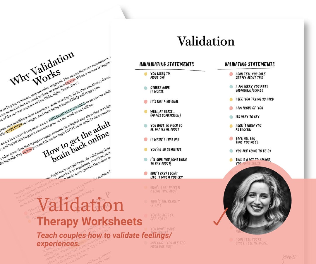 Validation Therapy Worksheet - Etsy
