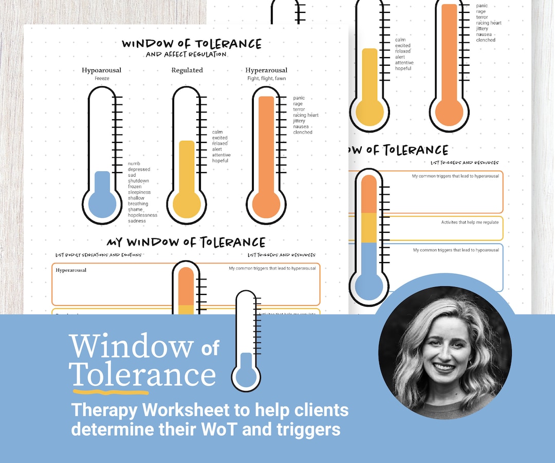 Window of Tolerance Worksheet Individual or Couples Therapy - Etsy