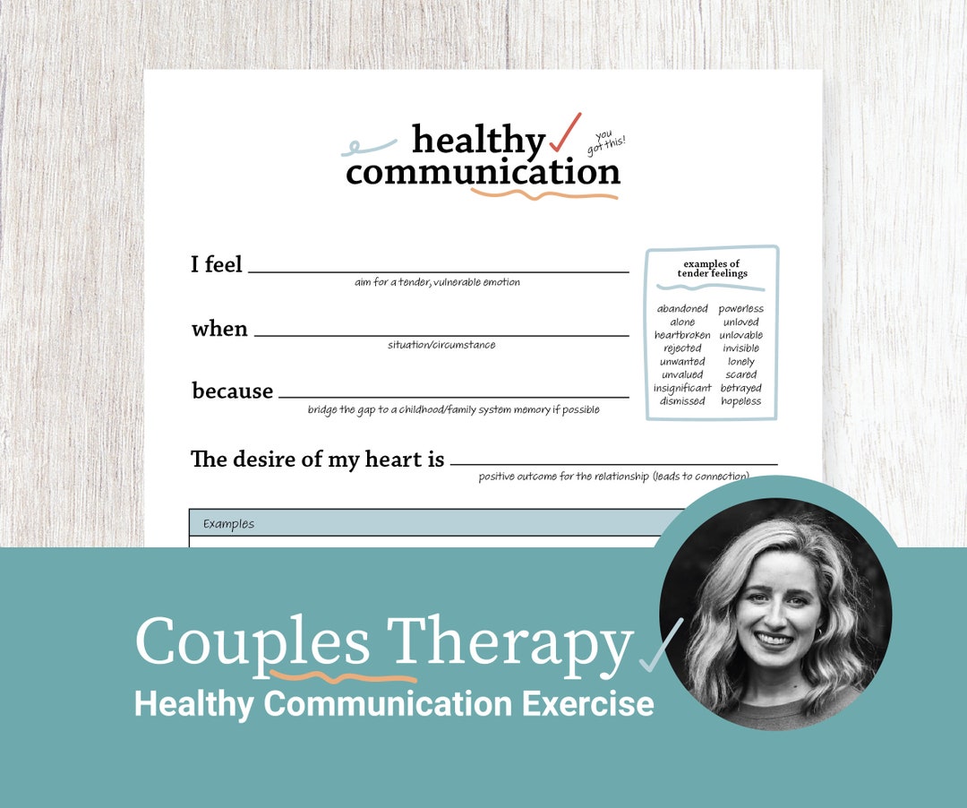 Healthy Communication Skills - Couples Therapy Worksheet - Etsy