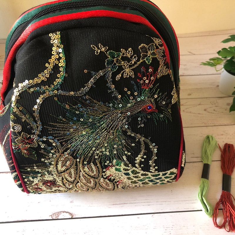 Embroidered Backpack - Etsy