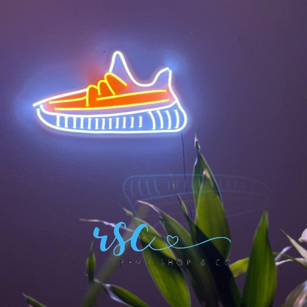 Sneaker Wall Art Neon - Etsy