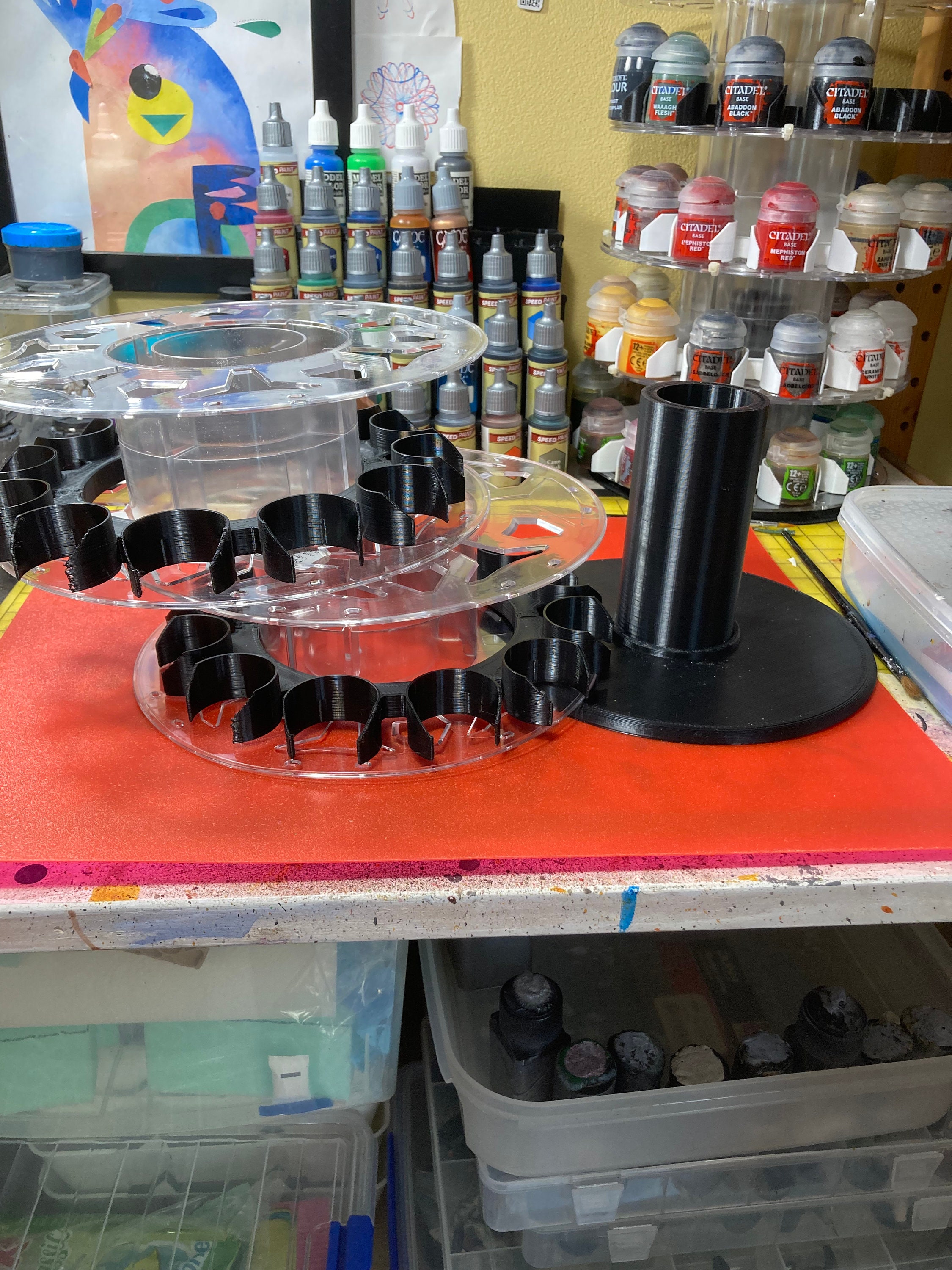 Rotating Paint Pot Stand. Citadel, GW Paints. Holds 24 Pots 18ml and ...