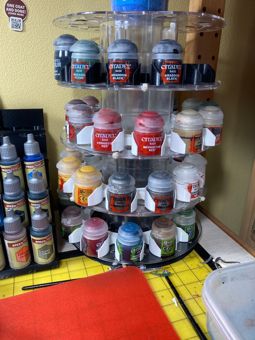 Rotating Paint Pot Stand. Citadel, GW Paints. Holds 24 Pots 18ml and ...