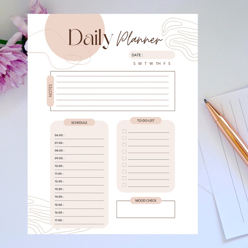 Daily Planner, Printable Daily Planner, Digital Download Daily Planner ...