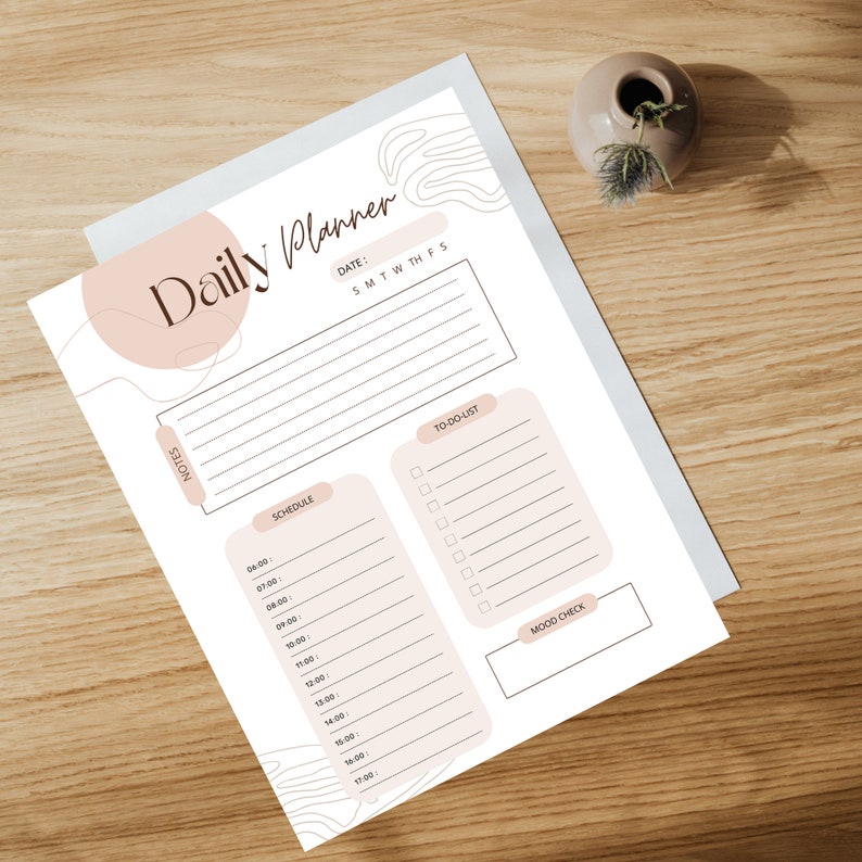 Daily Planner, Printable Daily Planner, Digital Download Daily Planner ...