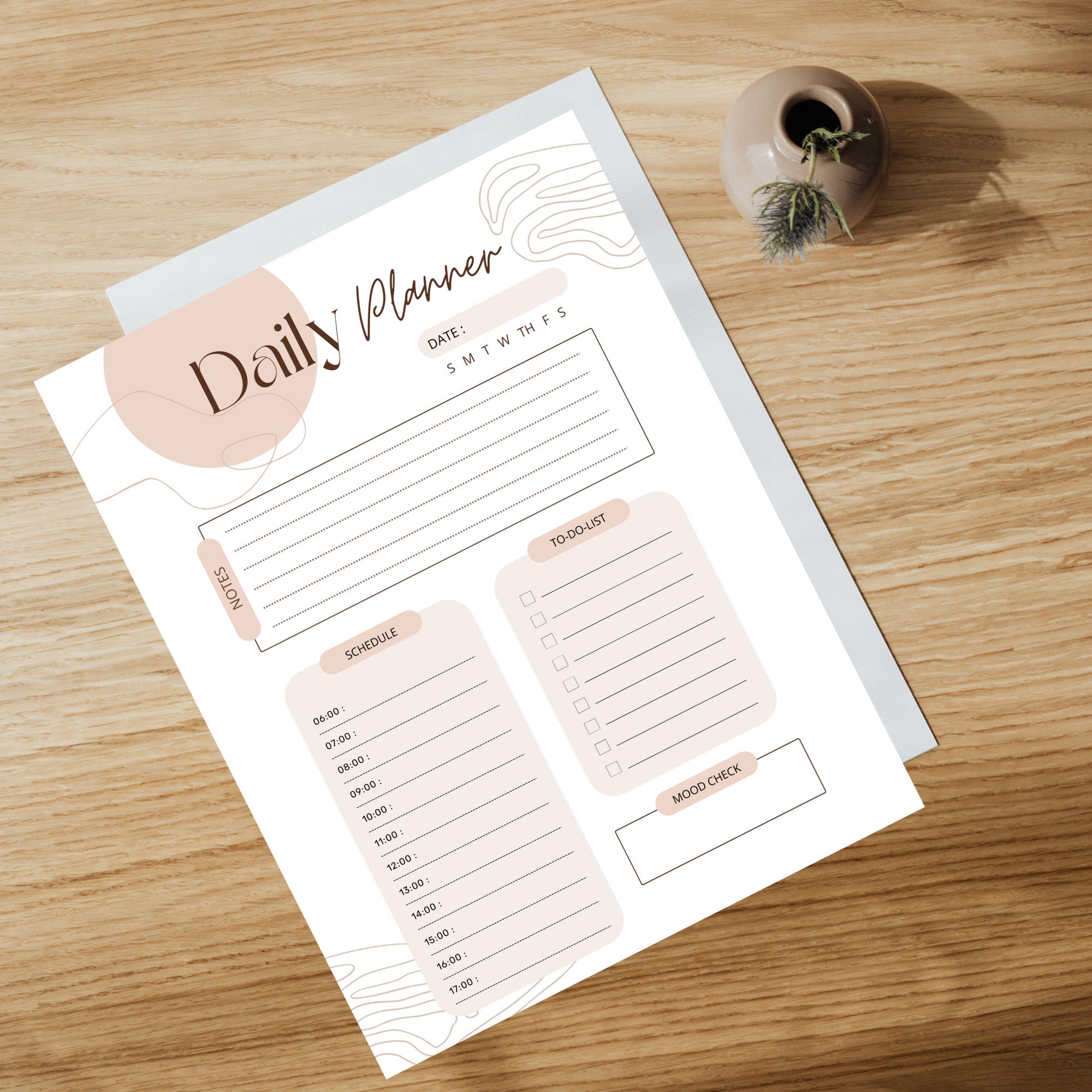 Daily Planner, Printable Daily Planner, Digital Download Daily Planner ...