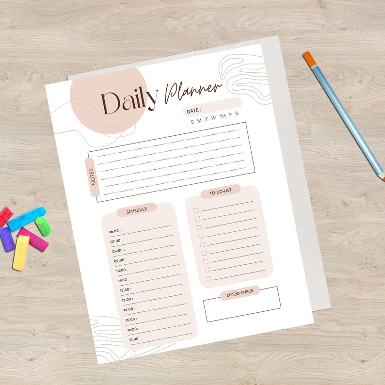 Daily Planner, Printable Daily Planner, Digital Download Daily Planner ...