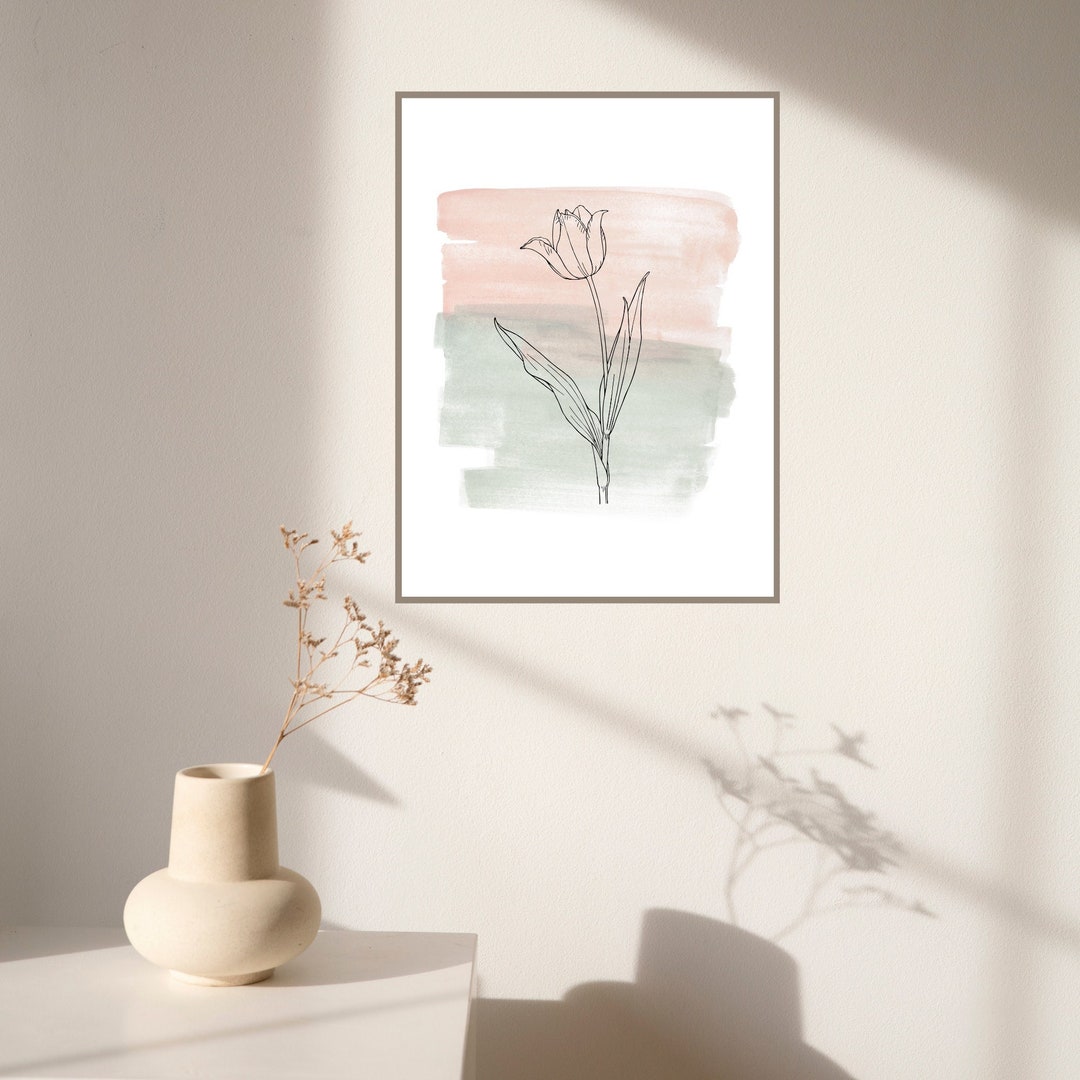 Printable Minimalist Botanical Wall Art, Perfect for Bedrooms or Living ...