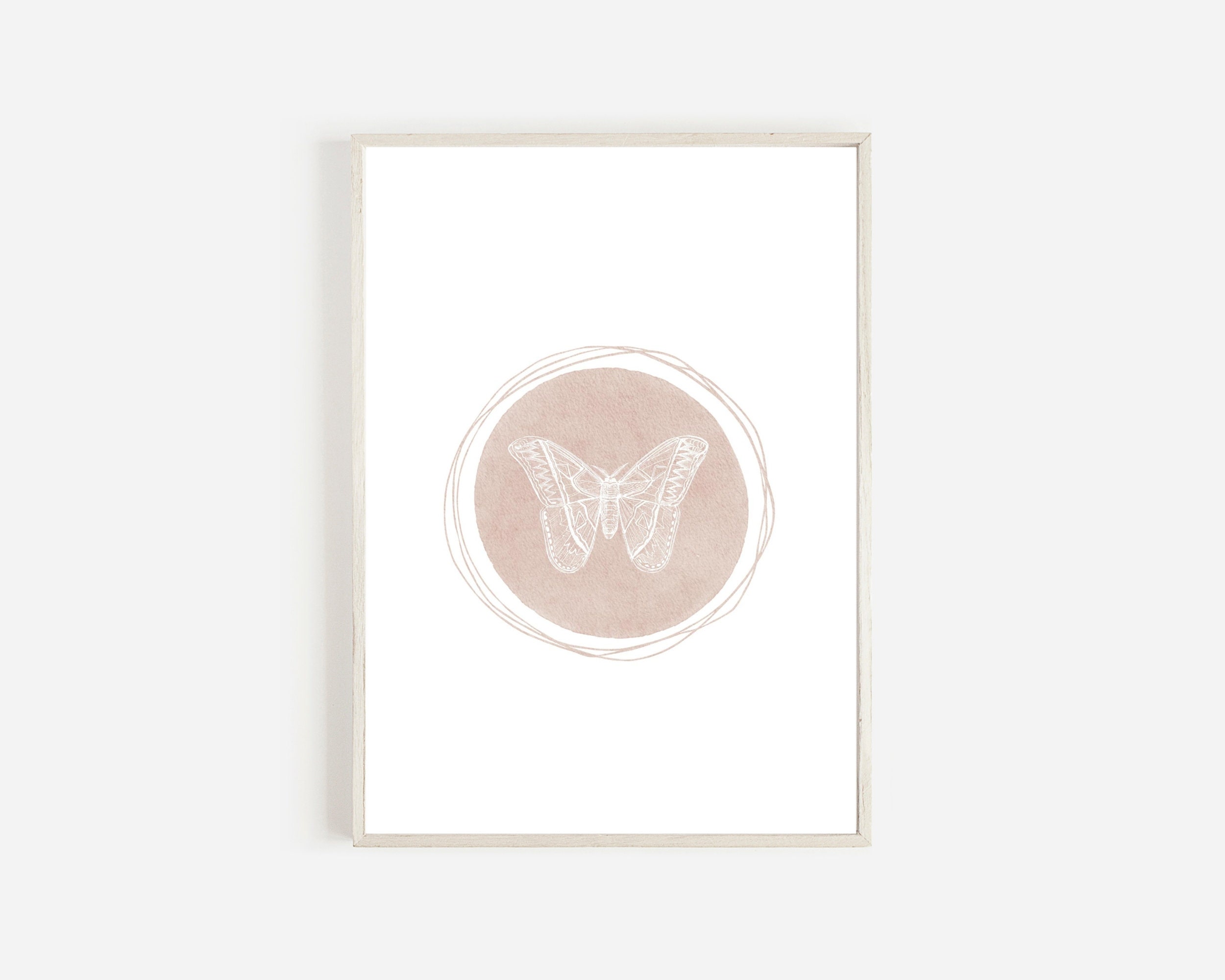 Neutral Butterfly Prints Set of 3, Digital Download, Beige Butterfly ...