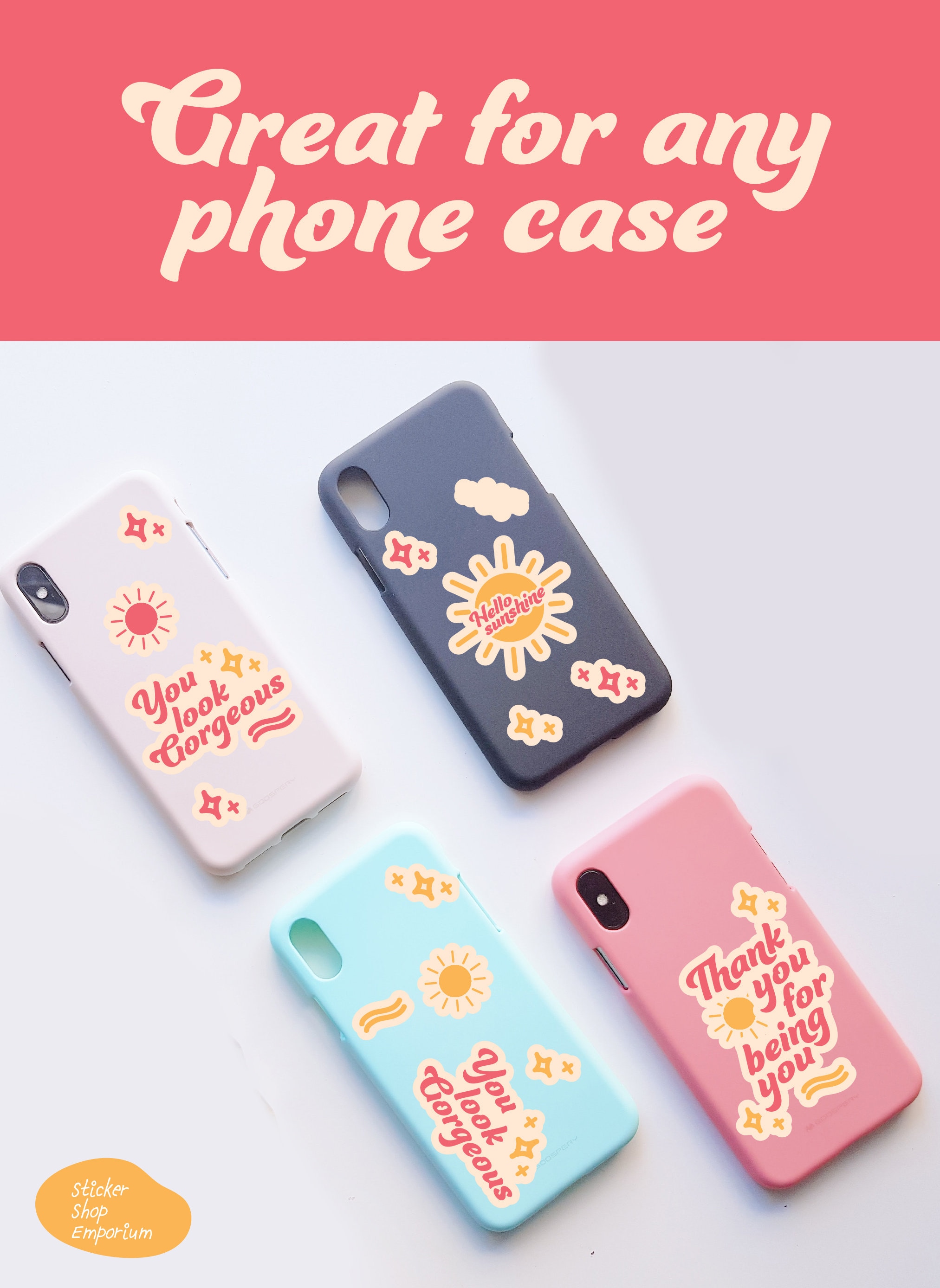 Cute Printable Phone Case Sticker Pack - Small Stickers for Phone Case ...