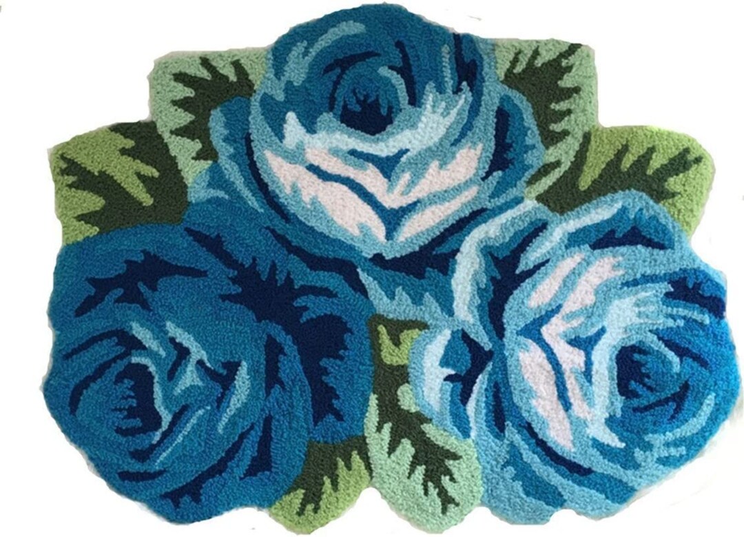 3 Rose Shaped Rug Pink Roses Rug Handmade Rug Anti-slip - Etsy