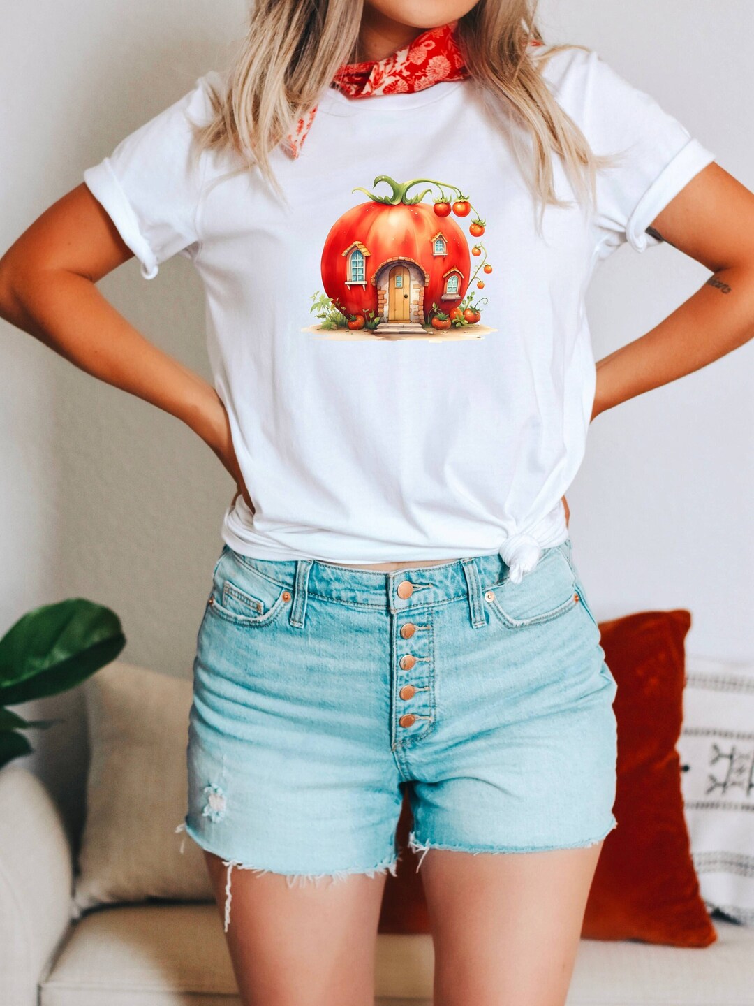 Tomato Shirt, Cute Tomato House, Gardening Shirt, Cherry Tomato Tee ...