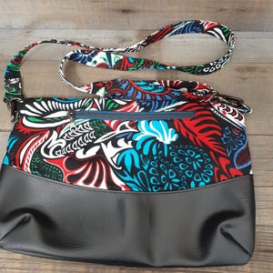 Roomy Crossbody Bag, Fold Over Style With Cotton Multi Floral Fabric ...