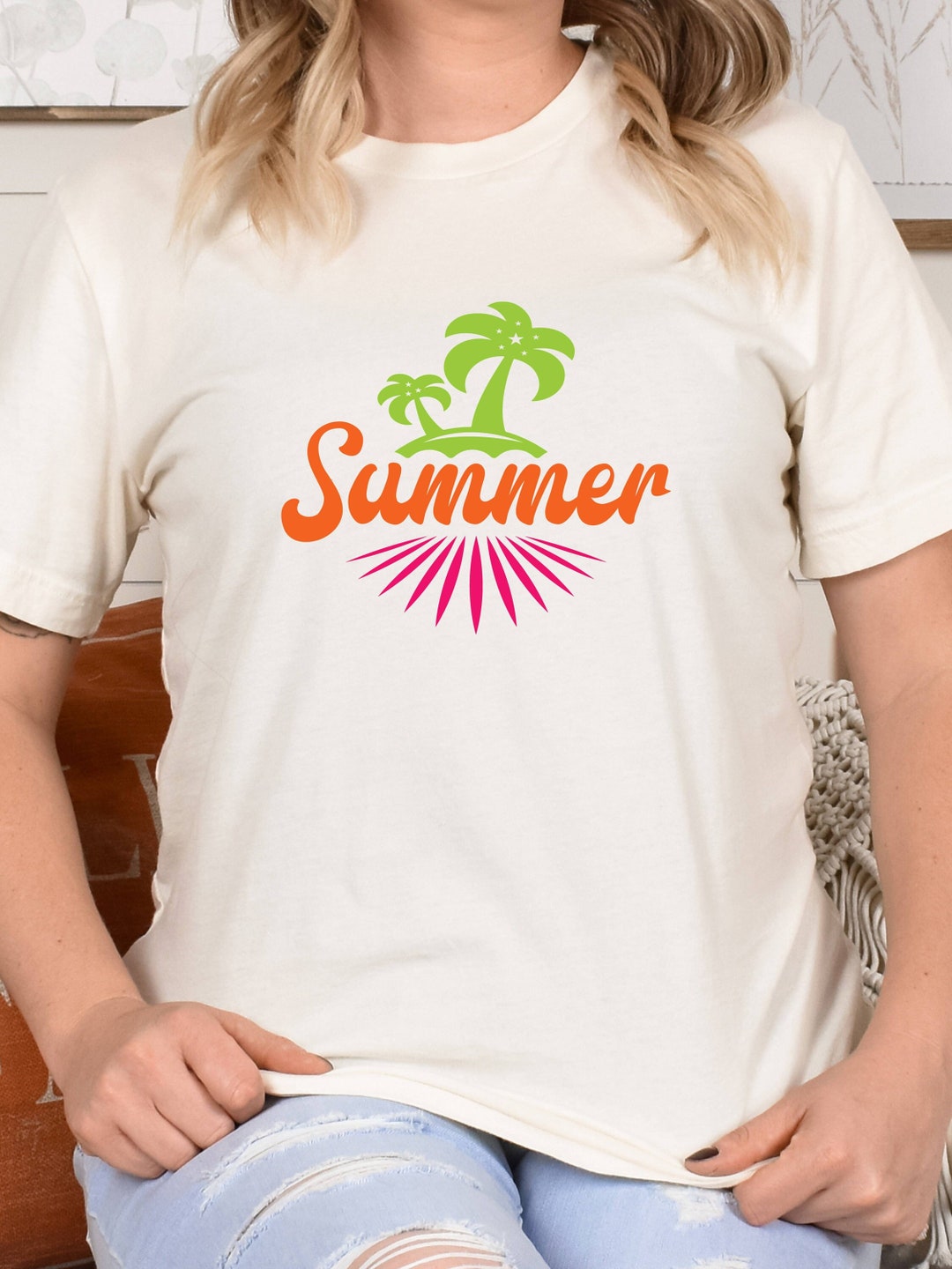 Neon Summer Shirt, Simple Design, Neon Colored Shirt, Retro 90's Neon ...