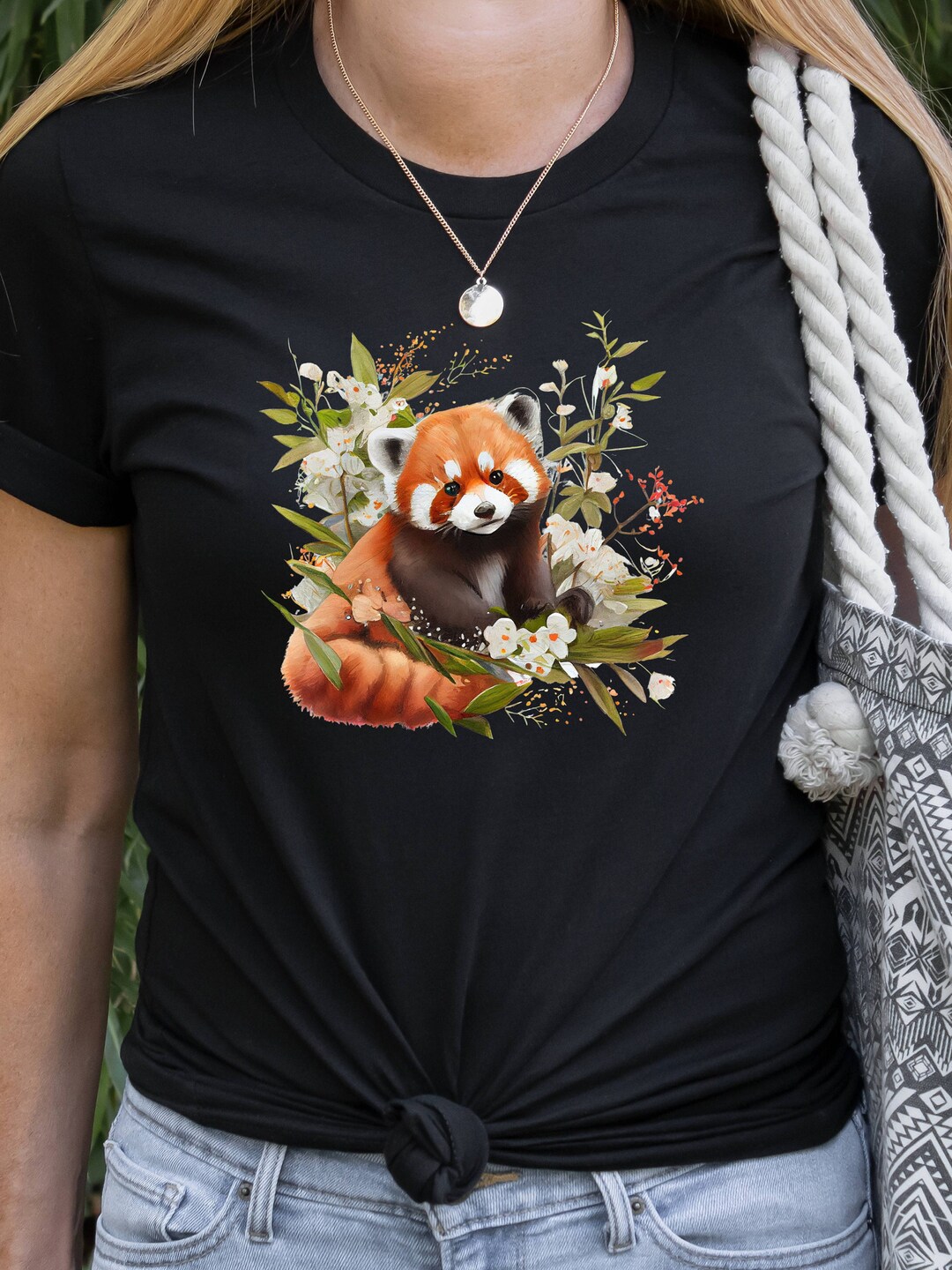 Red Panda Shirt, Cute Red Panda, Endangered Red Panda and Floral Shirt ...