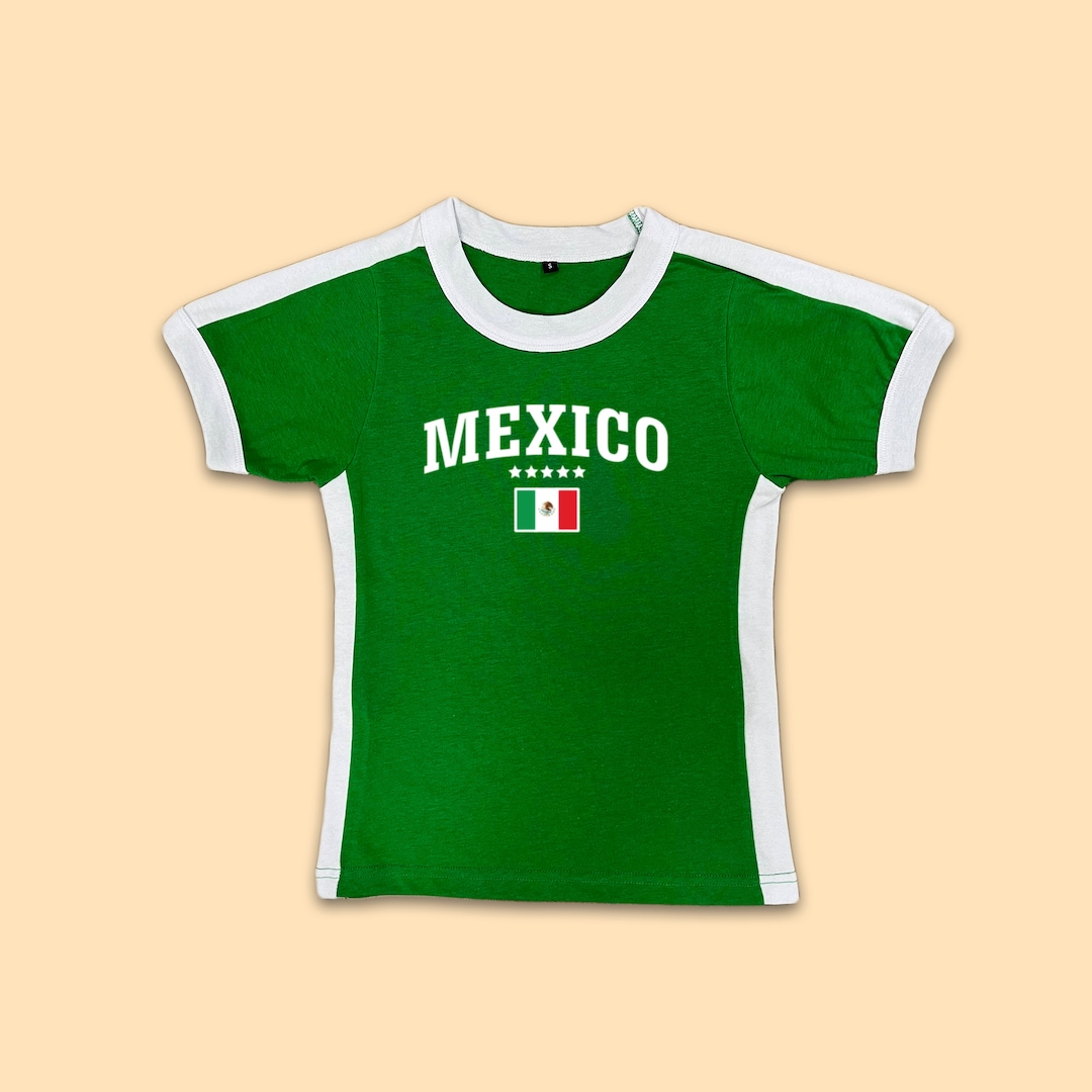 Mexico Womens Blokette Y2K Baby Tee Jersey Shirt - Etsy