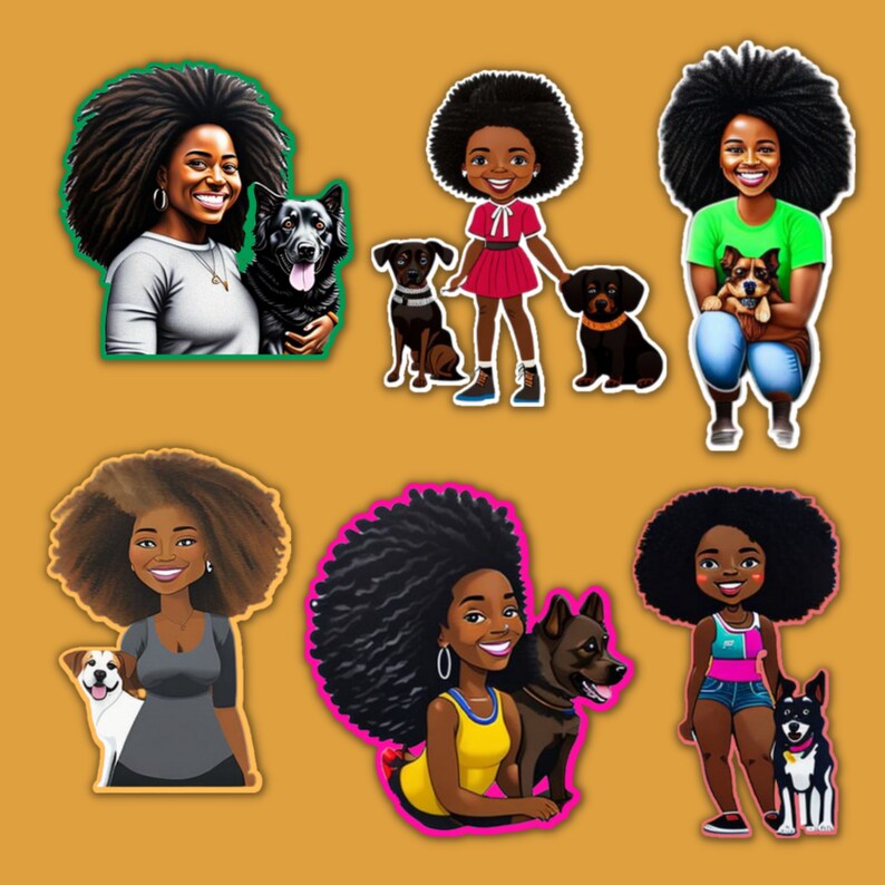 Cute Black Girls Stickers Black History Monthafrican American Stickers ...