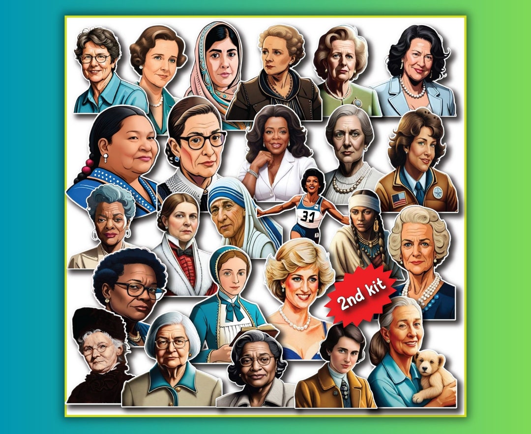 Famous Important Women in History | Famous Women Clip Art,stickers - Etsy