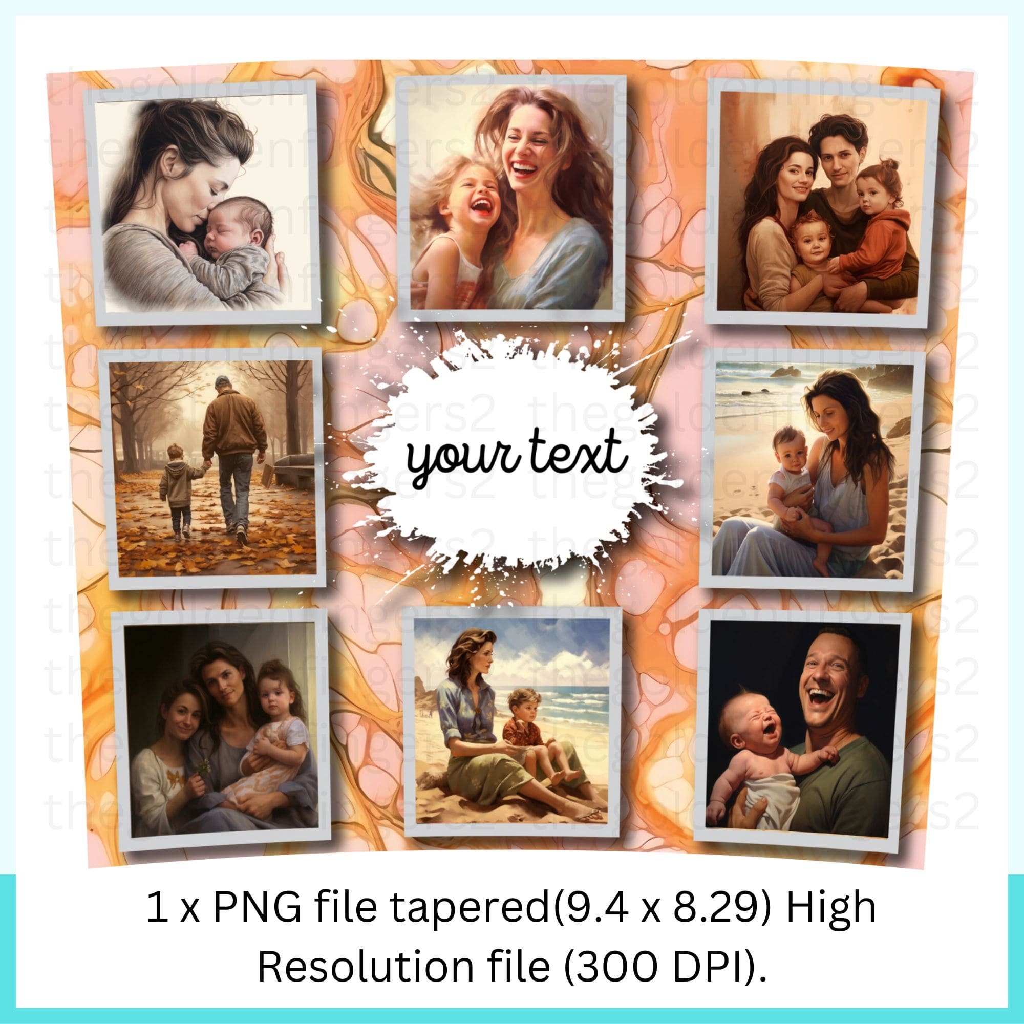 Collage Photo Family and Add Your Text , Sublimation Design 20oz Skinny ...