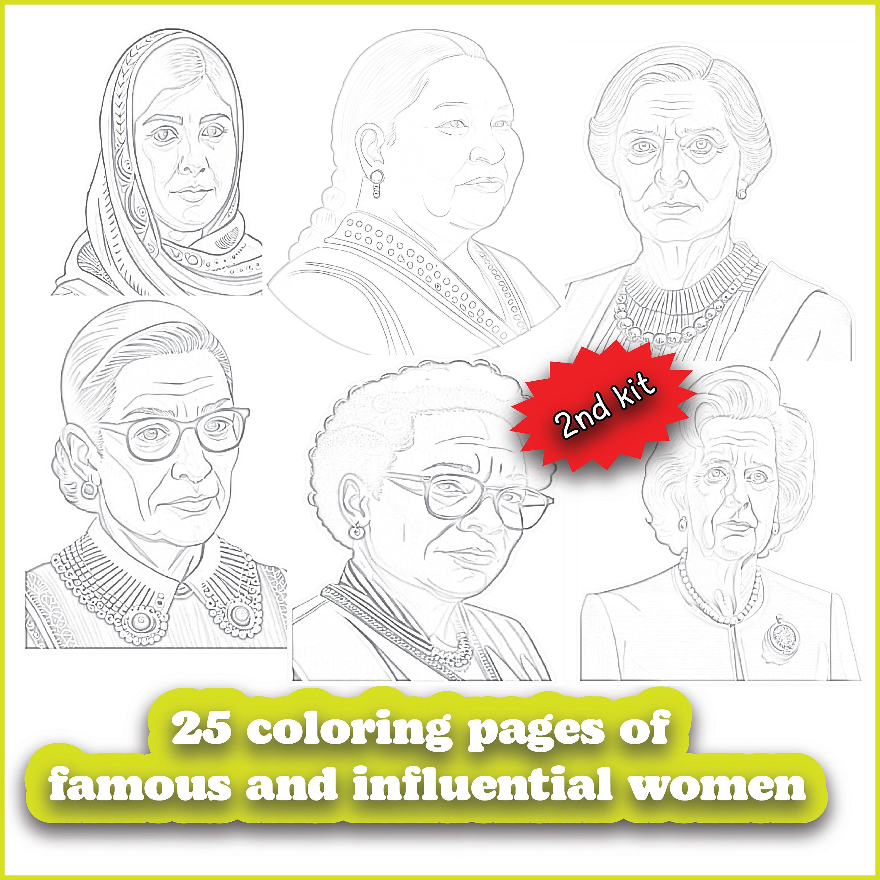 Famous Important Women in History | Famous Women Clip Art,stickers - Etsy